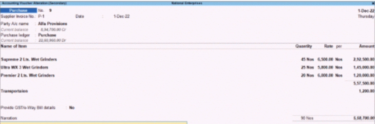 Ways To Handle Purchase Entry In Tally Prime